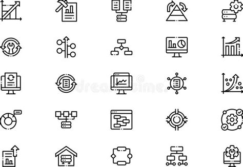 Data Analytics Icons Collection Is A Vector Illustration With Editable Stroke Stock Vector