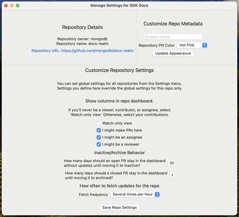 Repository Settings Pr Focus