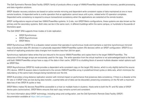 Srdf Overview Implementing Dell Srdf Sra With Vmware Srm Dell Technologies Info Hub