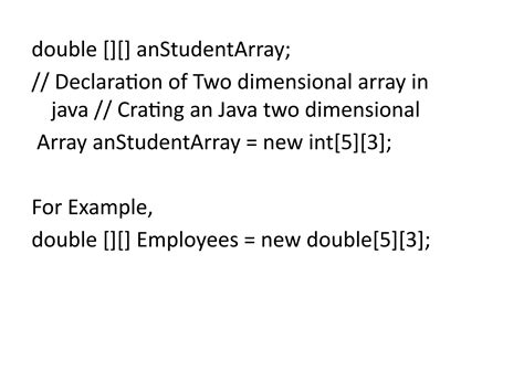 How To Create A Two Dimensional Array In Java Ppt