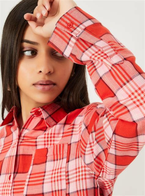 Buy Girls Checked Cropped Shacket Online At Just Rs 599 0 1000012870306 Max Fashion
