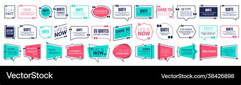 Quote Box Frame Big Set Texting Boxes Blank Vector Image
