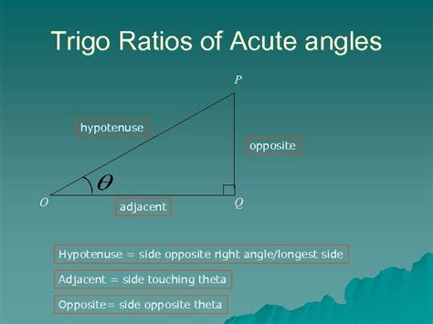 Trigonometry Pythagoras Theorem Trigo Ratios Of Acute