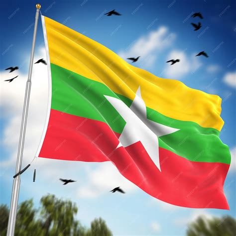 Premium Photo Flag Of Myanmar