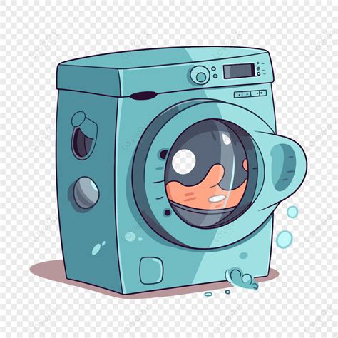 Washing Machine Clipart Cartoon Laundry Machine With A Cute Little Face