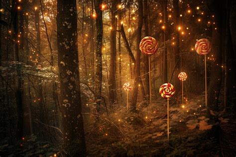 Lollipops In A Dreamy Fantasy Scene Premium Ai Generated Image