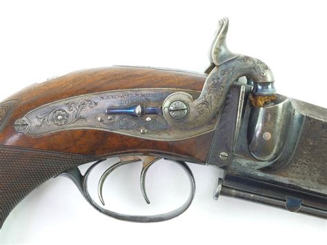 A Very Fine Possibly Unique Cased Howdah Pistol By Samuel And Charle