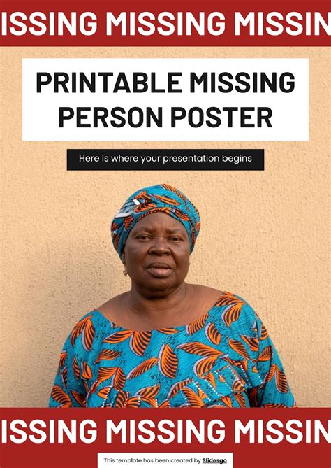Presentación Póster Imprimible De Persona Desaparecida