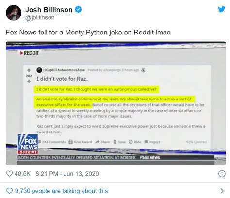 Fox News Falls For Monty Python Joke In Report