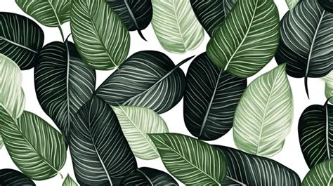 Hand Drawn Seamless Pattern Intricate Ink Brush Texture Of Plant Leaves Background Herbal