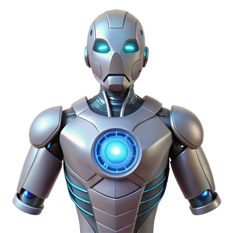 Impressive Minimalist Robot Torso With Glowing Energy Core Authentic