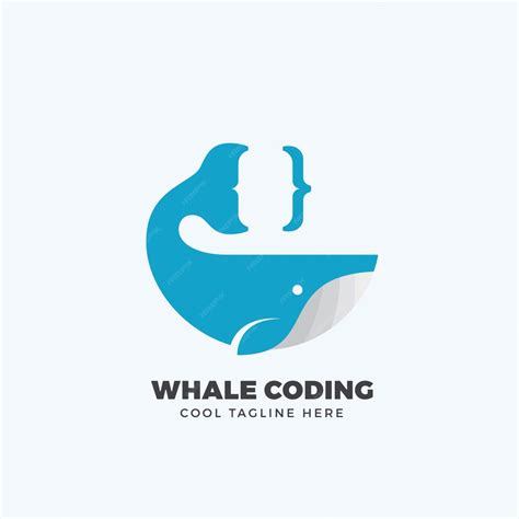 Premium Vector Whale Coding Emblem Label Logo Template