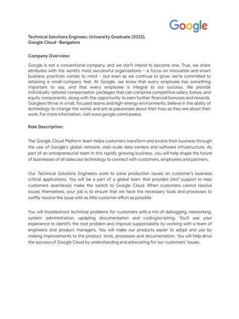 Jd Technical Solutions Engineer University Graduate Pdf Cloud Computing Scripting Language