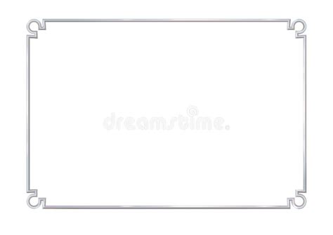 Rectangle Realistic Frame Metal Or Silver With Round Corner Elements