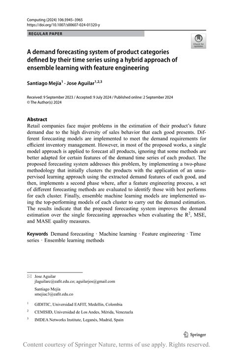 Pdf A Demand Forecasting System Of Product Categories Defined By