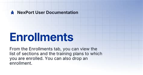 Enrollments Nexport User Documentation