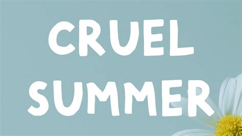 Taylor Swift Cruel Summer Lyrics Youtube Music