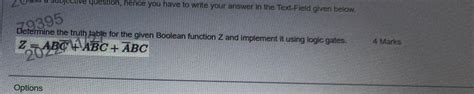 Solved Determine The Truth Table For The Given Boolean Chegg