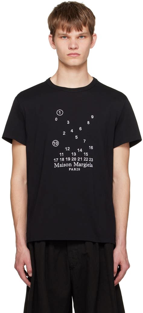 Maison Margiela Black Embroidered T Shirt Maison Margiela