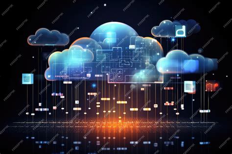 Premium Photo Cloud Technology Data Network Transfer Cloud Computing