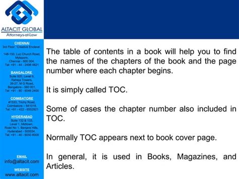 Table Of Contents Footnote And Endnote In Ms Word Ppt
