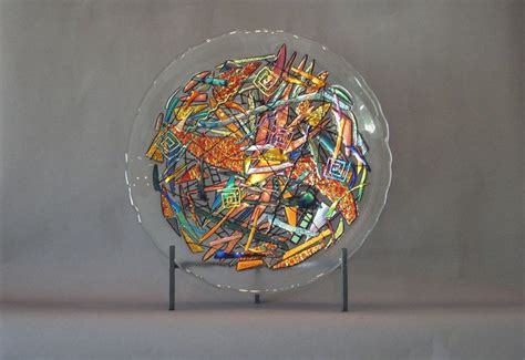 Декоративные фьюзинг тарелки Kenzart Work Glass Plate Art Decor Decorative Glass Plate