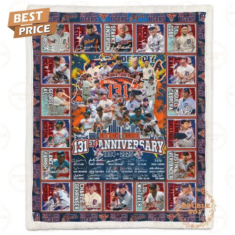 Detroit Tigers Mlb 131st Anniversary 1894 2025 Fleece Blanket