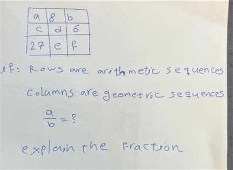 Solved If Rows Are Arithmetic Sequencescolumns Are