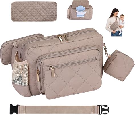 Rexmore Puffer Quilted Fanny Pack Diaper Bag For Mom