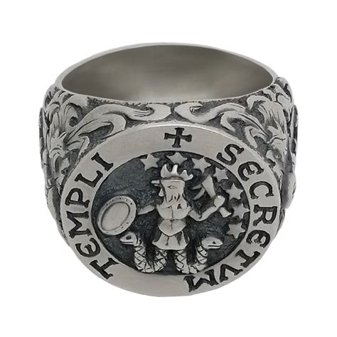 Knights Templar Sigil Of Abraxas Sterling Silver 925 Men Ring