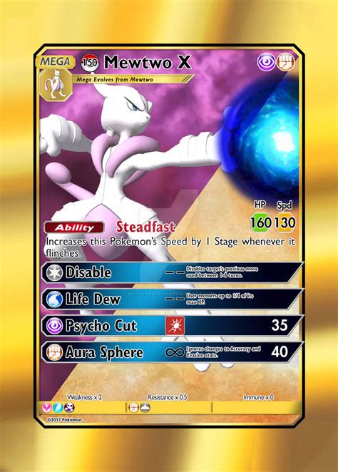 Pokemon Card 150 Mega Mewtwo X By Nova Nebulas On Deviantart