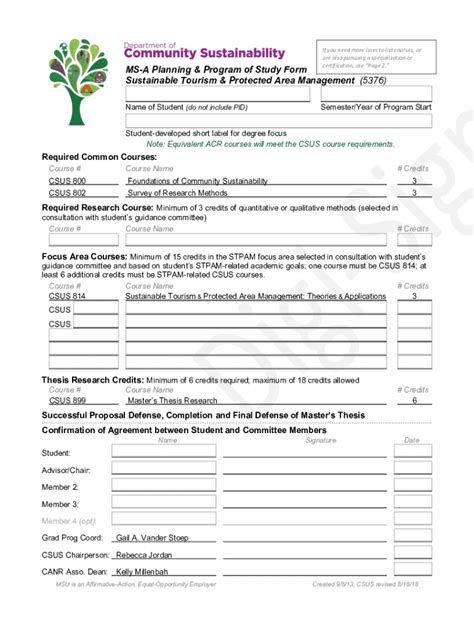 Fillable Online Sustainable Tourism And Protected Area Management Program