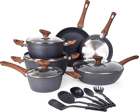 Non Stick Pots And Pans Set Kitchen Cookware Set With Lid
