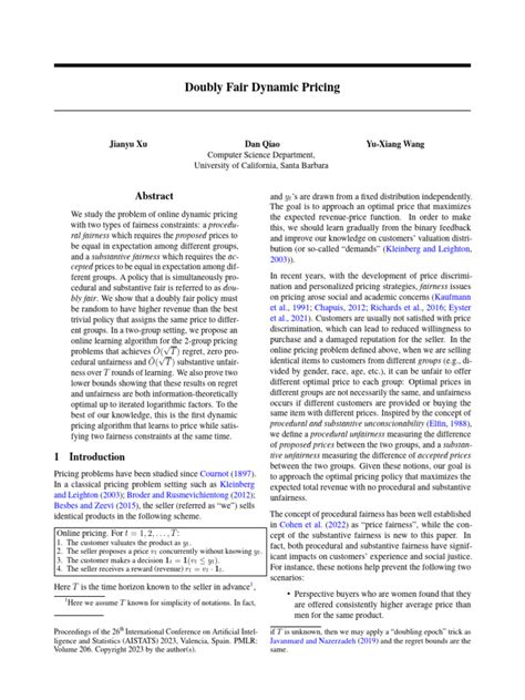 Doubly Fair Dynamic Pricing Pdf Linear Programming Mathematical Optimization