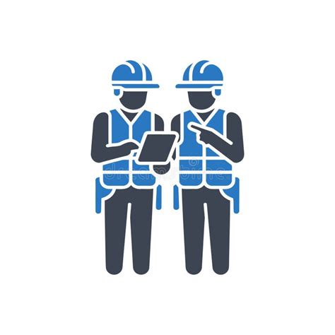 Construction Workers Collaboration Icon Stock Vector Illustration Of