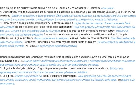 Concurrence La Définition