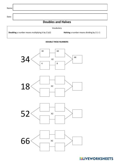 Doubles And Halves 704816 Mike Baldwin Live Worksheets