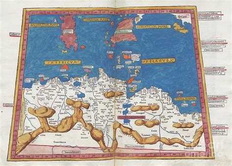 Ptolemys Map Of North Africa And Mediterranean By Science Photo Library