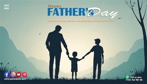 Premium Photo Psd Happy Fathers Day Wish Template Poster And Banner