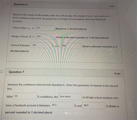Solved Question 6 4 Pts Based On The Results Of This