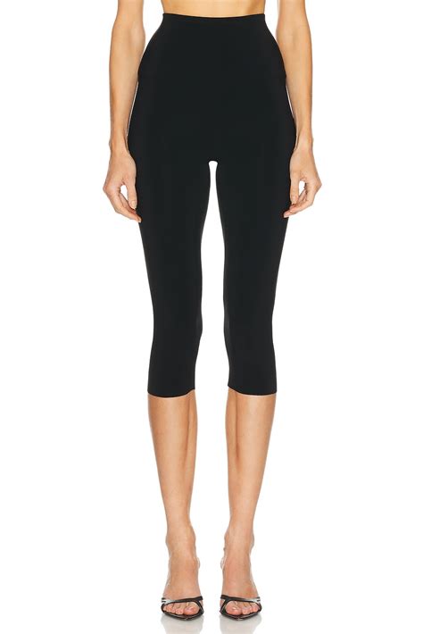 Norma Kamali X Lifestyle Pedal Pusher Capri Legging In Black Fwrd