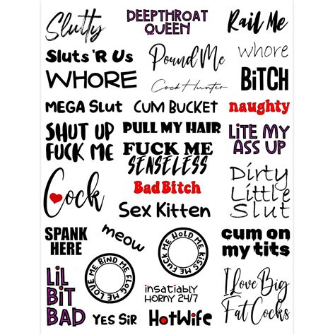 30 Sexy Temporary Tattoos Kinky Adult Body Art Naughty