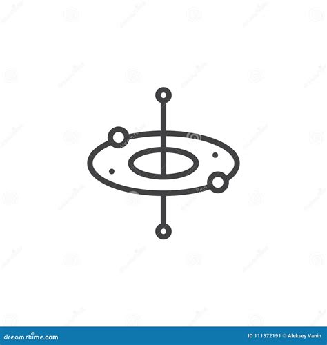 Atom Round Structure Outline Icon Stock Vector Illustration Of