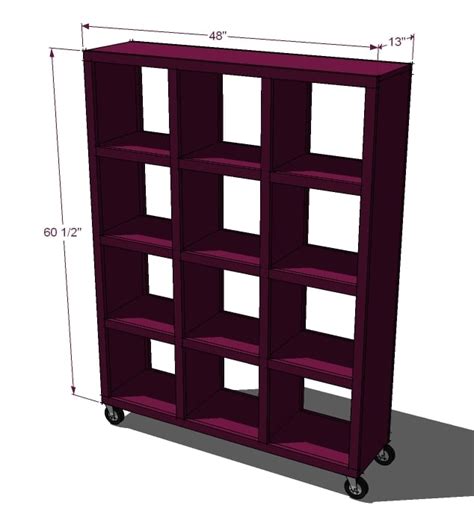 Rolling Room Divider Cubbies Ana White