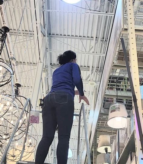 Bubble Ass Menards Employee On Ladder Tight Jeans Forum