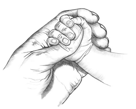 Father And Daughter Holding Hands Drawing Drawing Word Searches