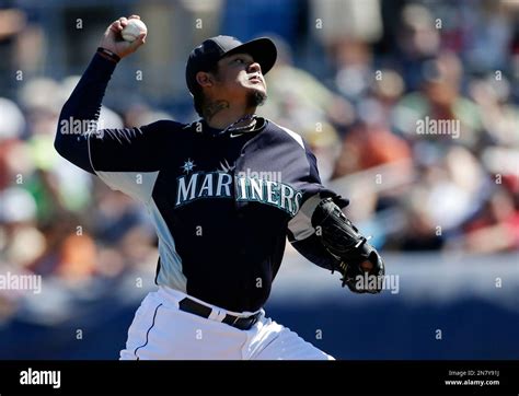 Seattle Mariners Starting Pitcher Felix Hernandez Throws Against The