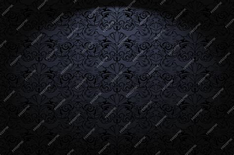 Royal Vintage Gothic Horizontal Background In Black With A Classic