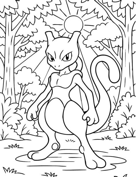 Mewtwo Coloring Pages