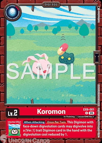 Ex9 001 Koromon Common Digimon Card Ex09 Versus Monsters Unicorn